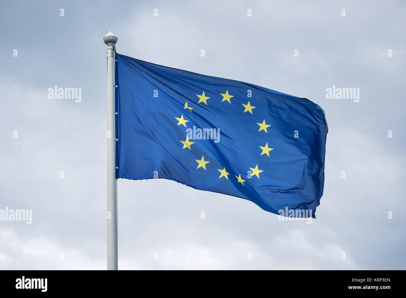 The flag of the European Union fluttering on wind Stock Photo - Alamy