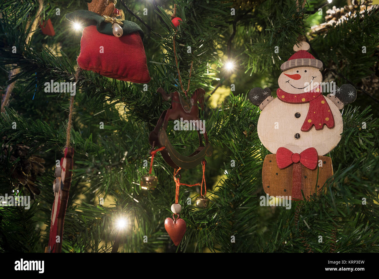 Christmas tree with puppets alluding to Christmas to decorate Stock ...