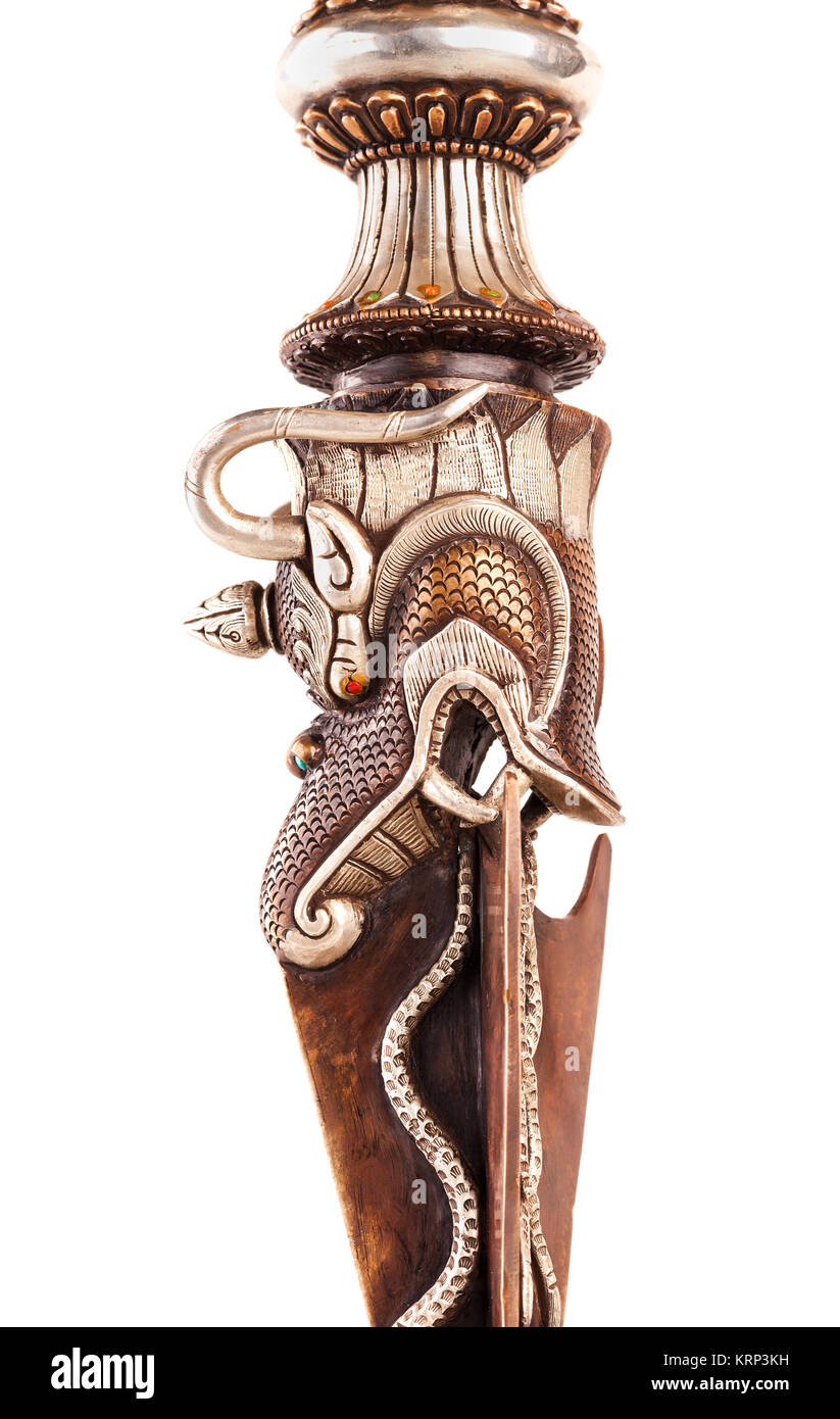 Decoration of ritual blade of Phurba Stock Photo - Alamy