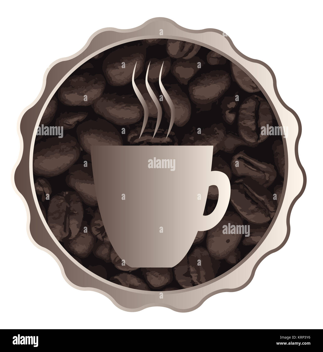 Roasted Coffee Cup Sign Stock Photo - Alamy