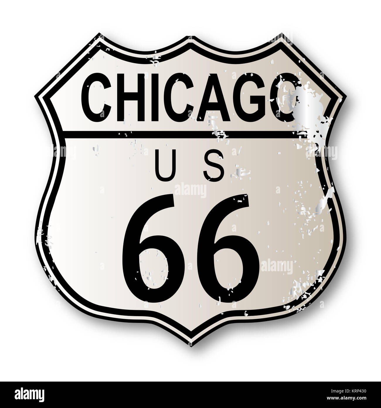 Chicago Route 66 Highway Sign Stock Photo - Alamy
