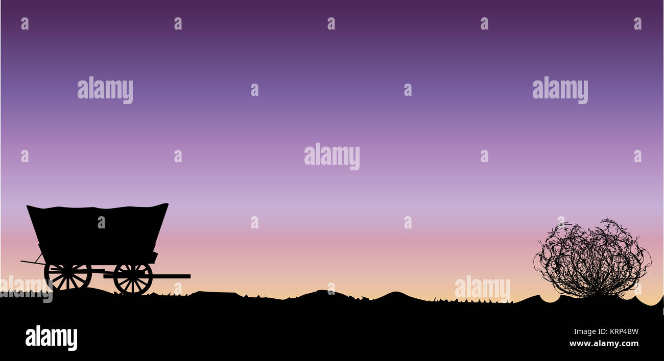 Single Covered Wagon Stock Photo - Alamy