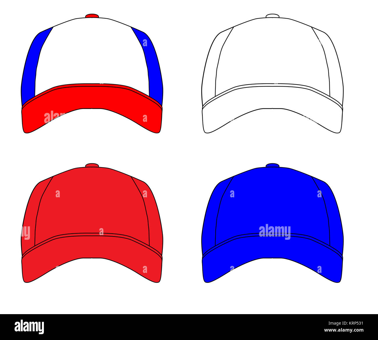 Set Of 4 Baseball Caps Stock Photo - Alamy