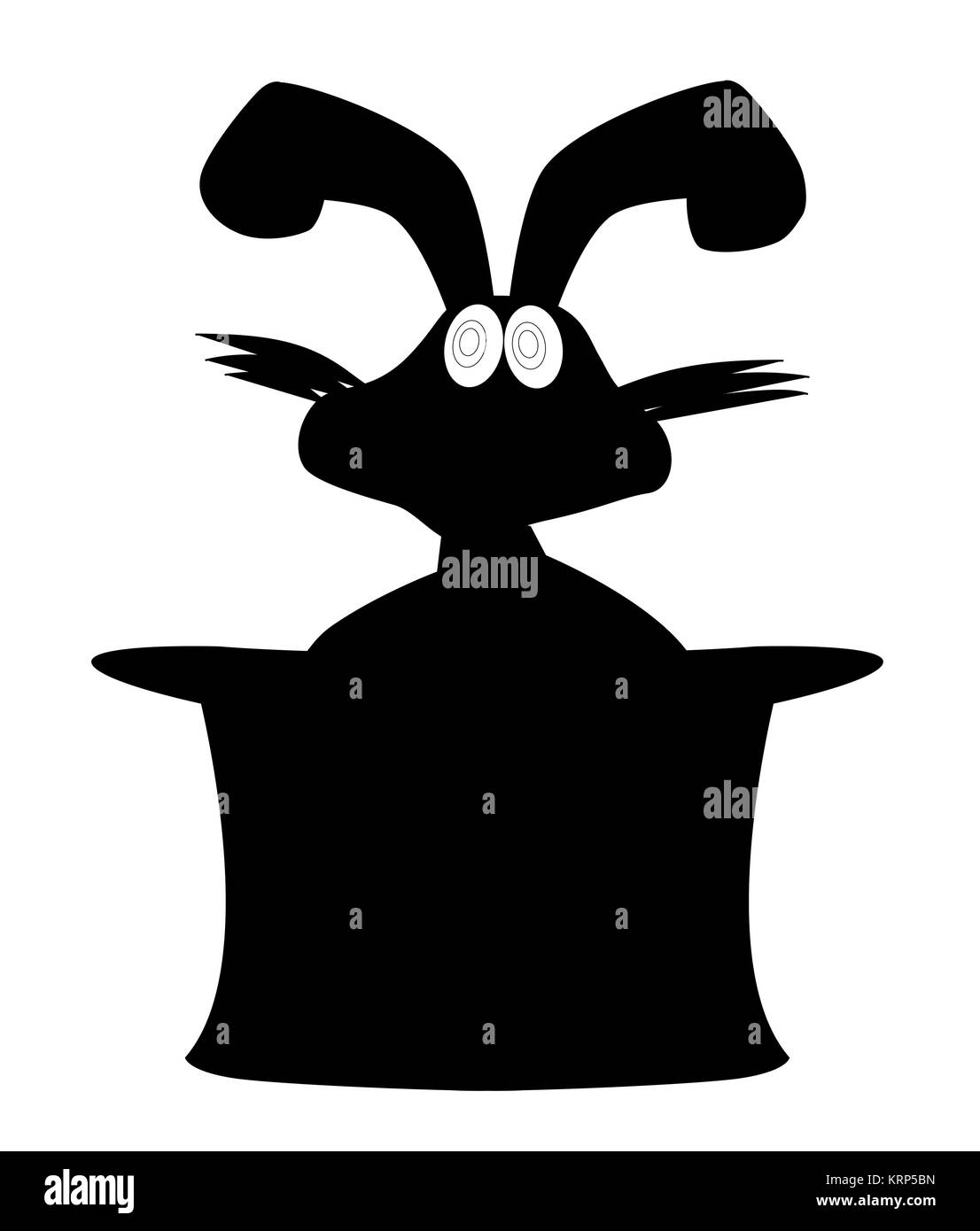 Magician hat wand rabbit Black and White Stock Photos & Images - Alamy