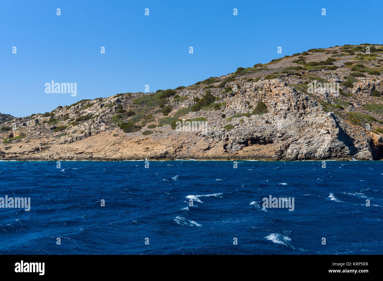 Mediterranean Sea. Crete. Greece. The cliffs of the peninsula of ...