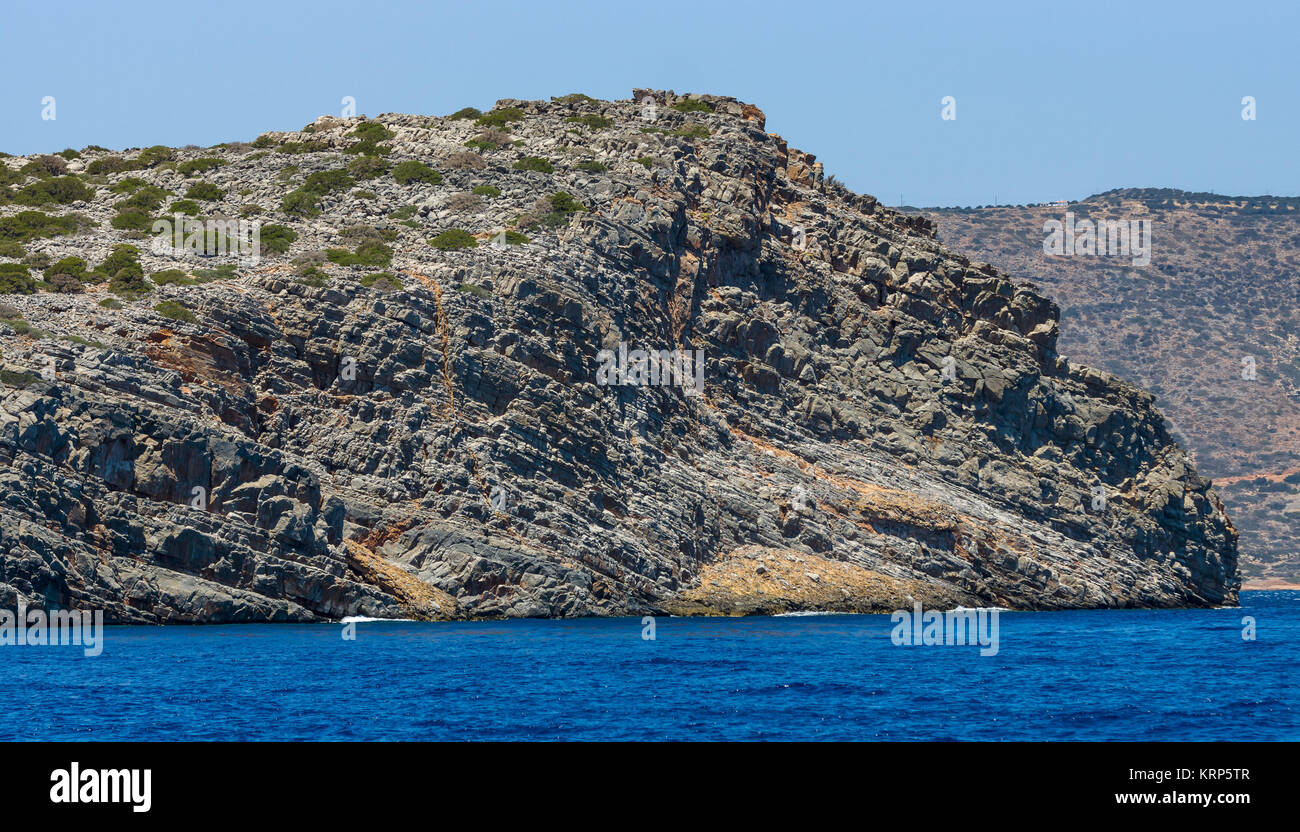 Mediterranean Sea. Crete. Greece. The cliffs of the peninsula of ...