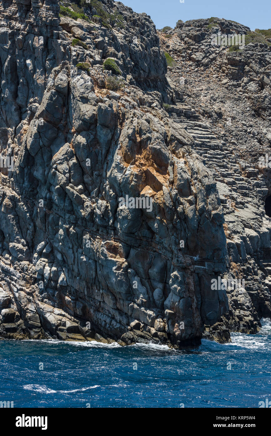 Mediterranean Sea. Crete. Greece. The cliffs of the peninsula of ...