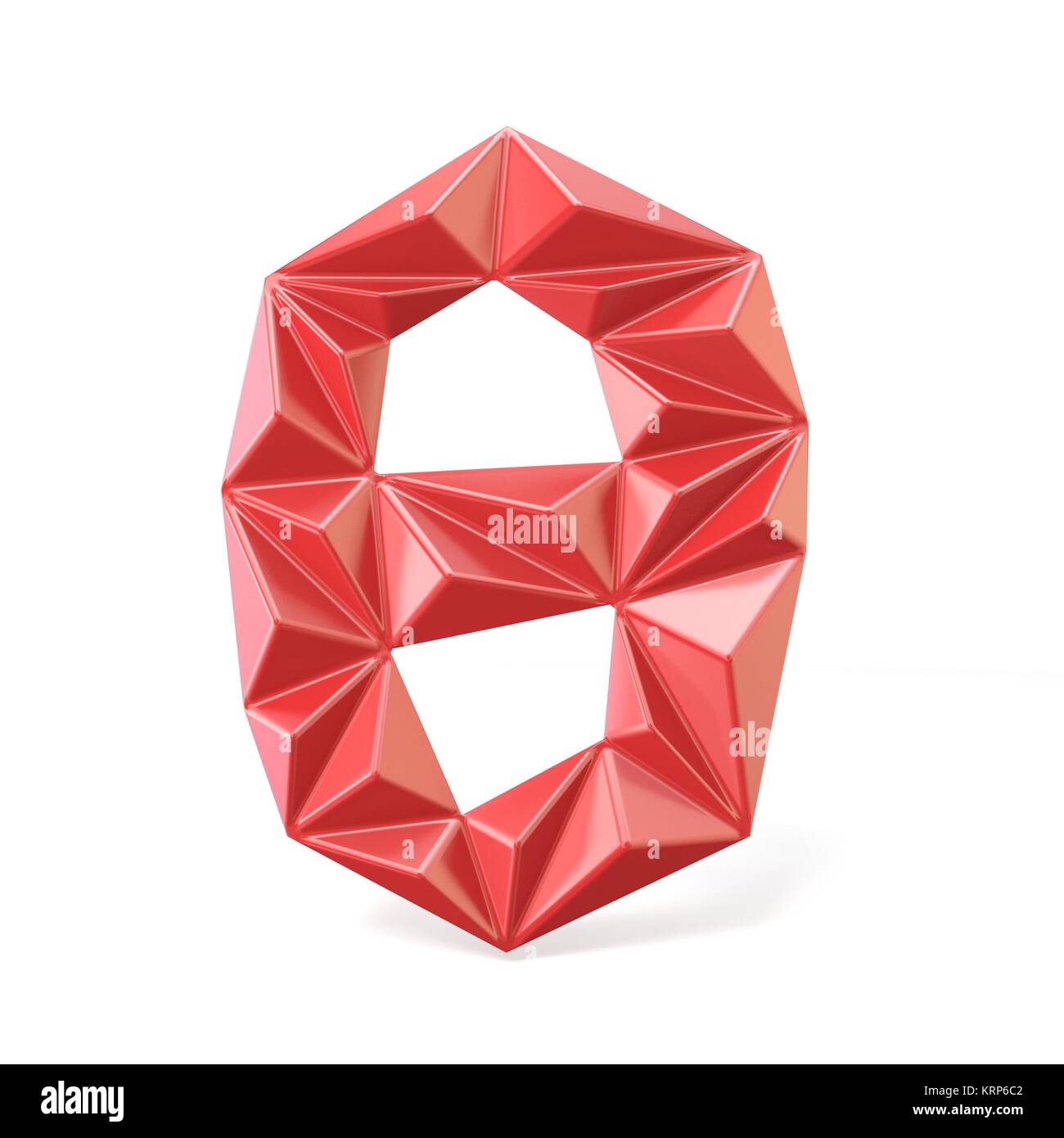 Red modern triangular font digit ZERO 0 3D Stock Photo - Alamy