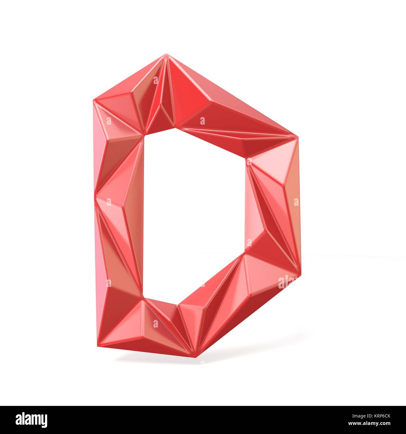 Red modern triangular font letter D. 3D Stock Photo - Alamy