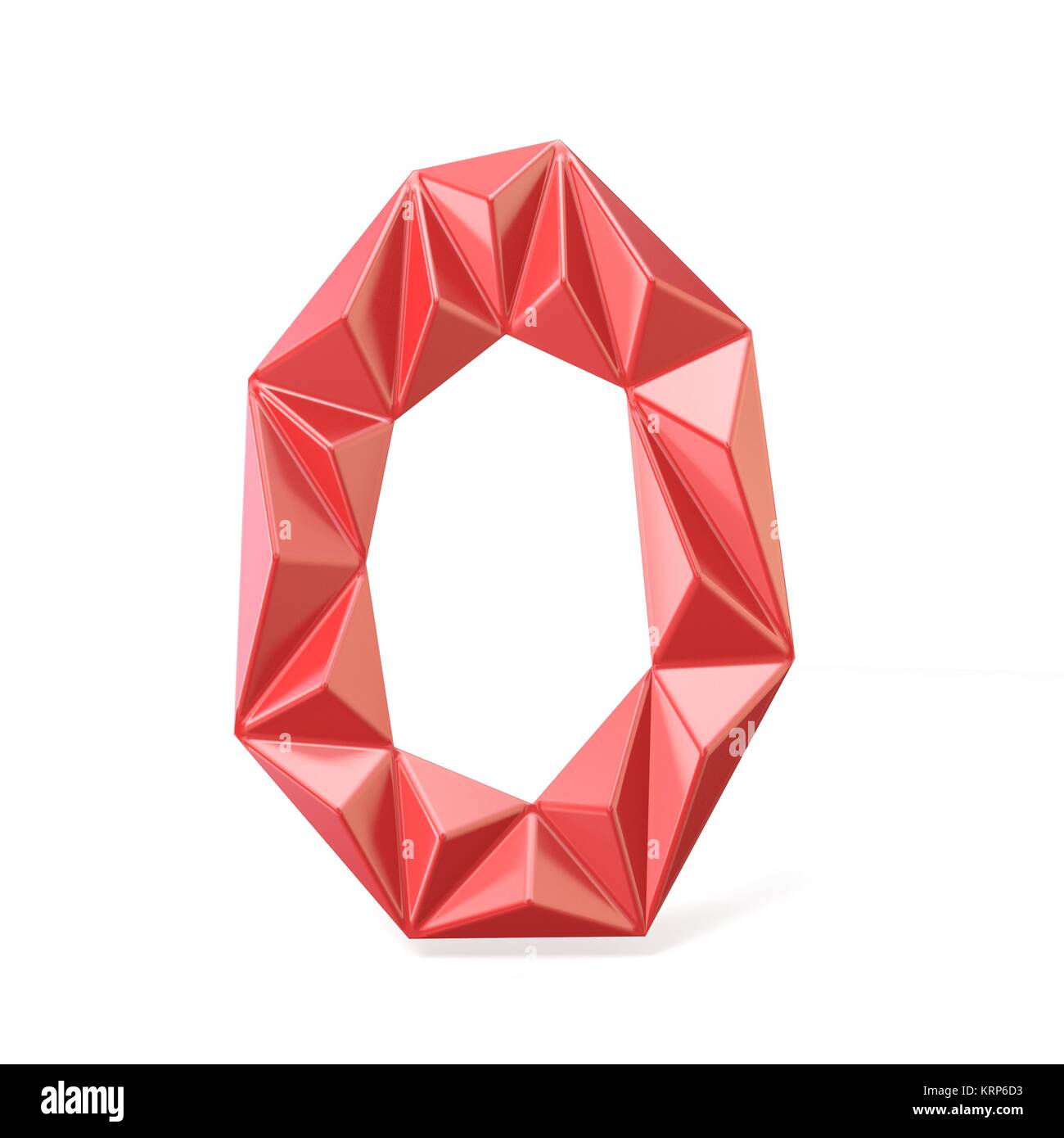 Red modern triangular font letter O. 3D Stock Photo - Alamy