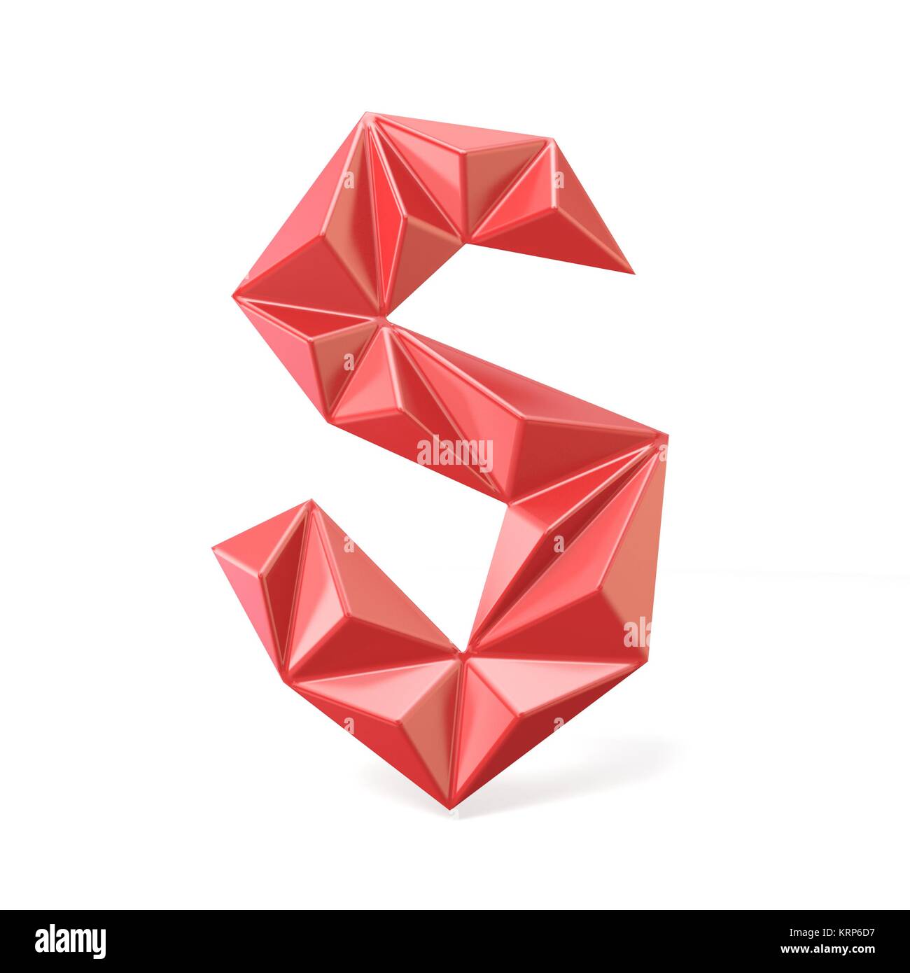 Red modern triangular font letter S. 3D Stock Photo - Alamy
