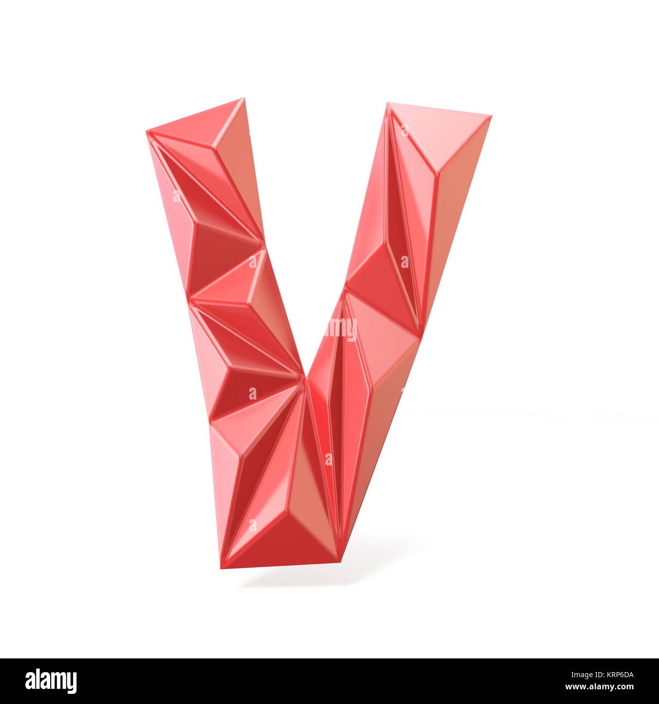 Red modern triangular font letter V. 3D Stock Photo - Alamy