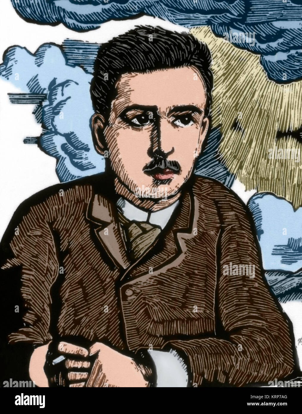 Guillaume Lekeu (1870-1894). Belgian composer. Portrait. Engraving ...