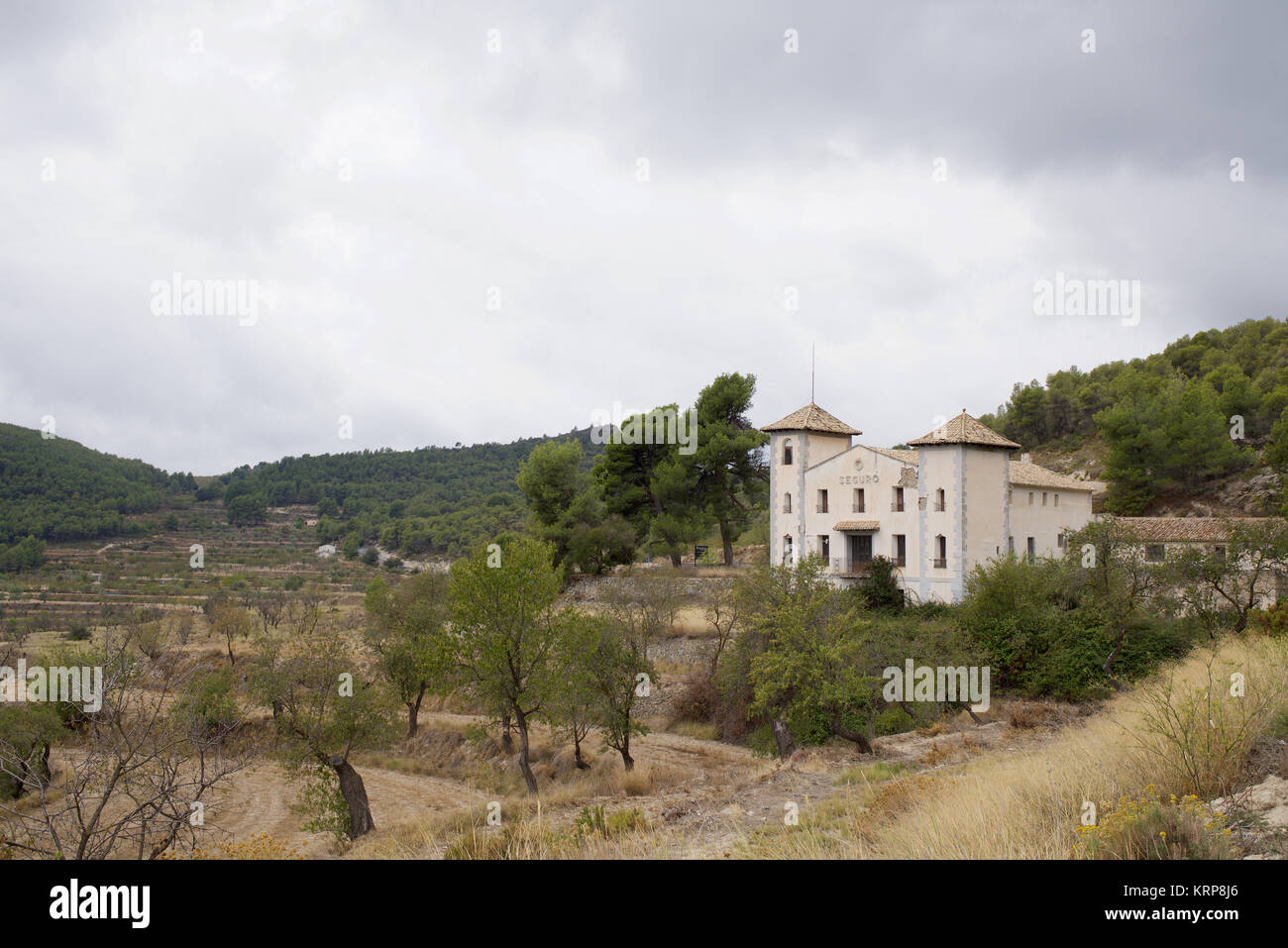 Large impressive old building by the roadside in Spain Stock Photo - Alamy