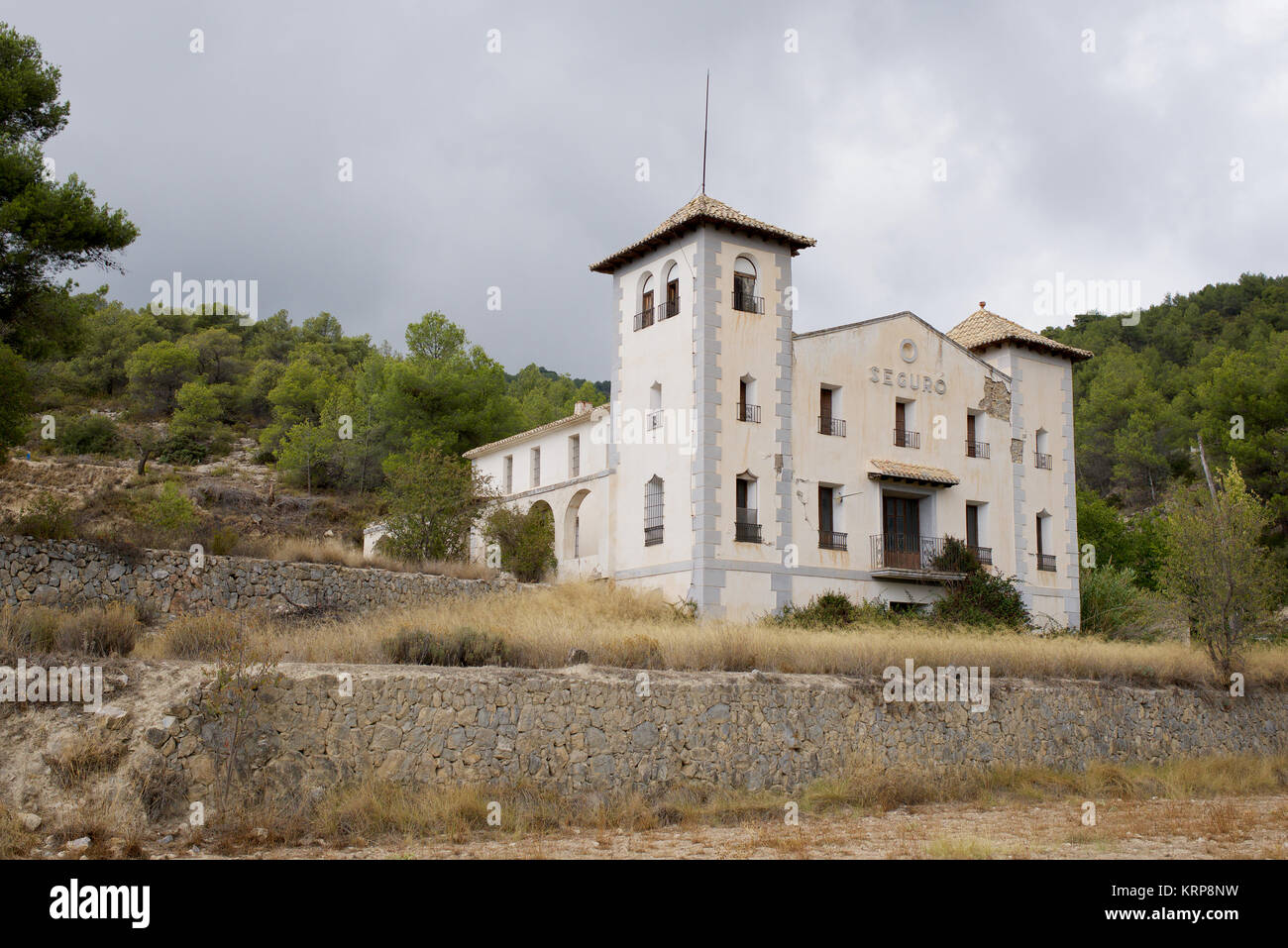 Large impressive old building by the roadside in Spain Stock Photo - Alamy
