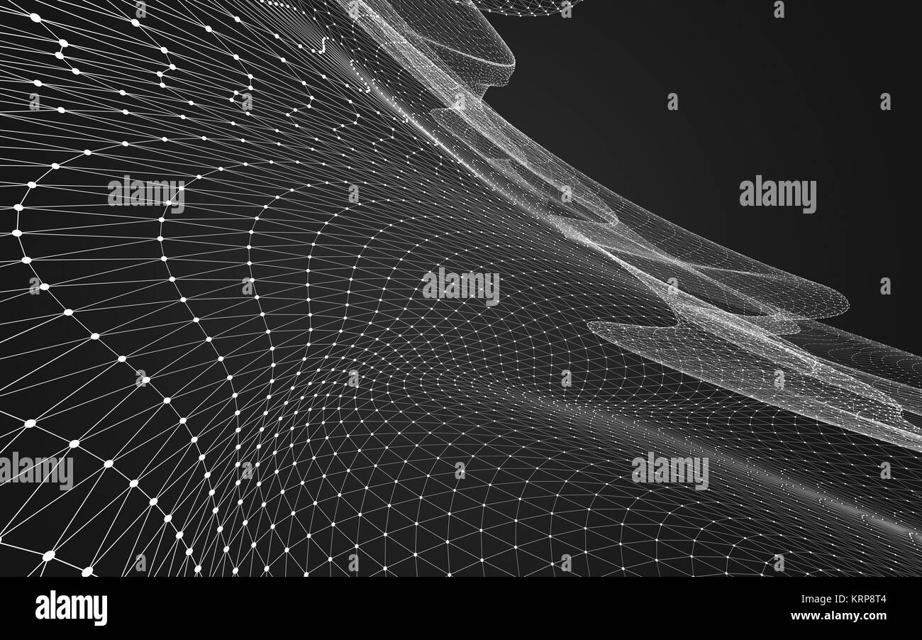 Abstract polygonal space low poly dark background, 3d rendering Stock ...