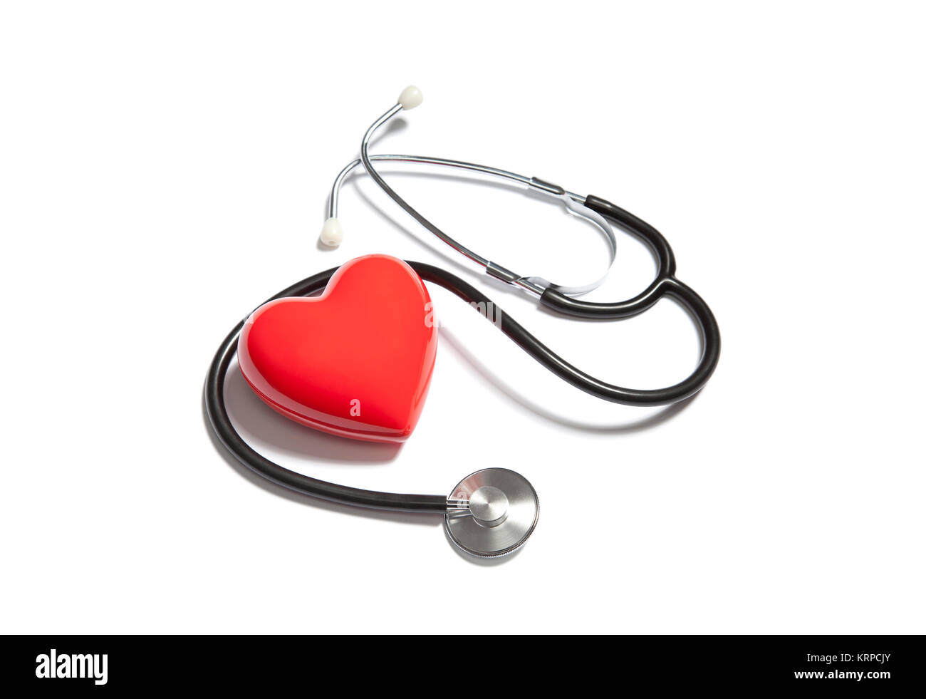 Medical stethoscope with red heart Stock Photo - Alamy