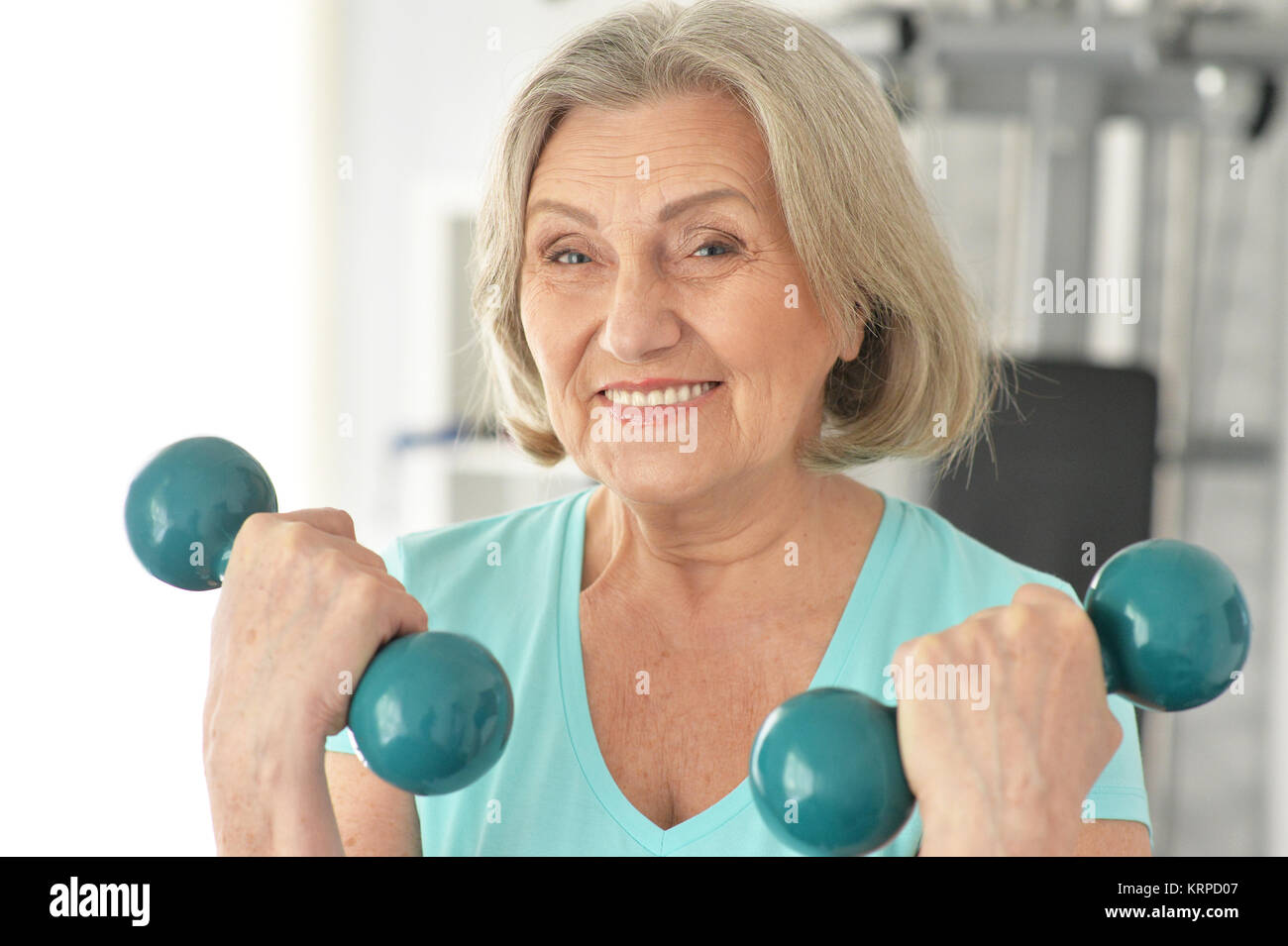 Elderly woman exercise gym hi-res stock photography and images - Alamy