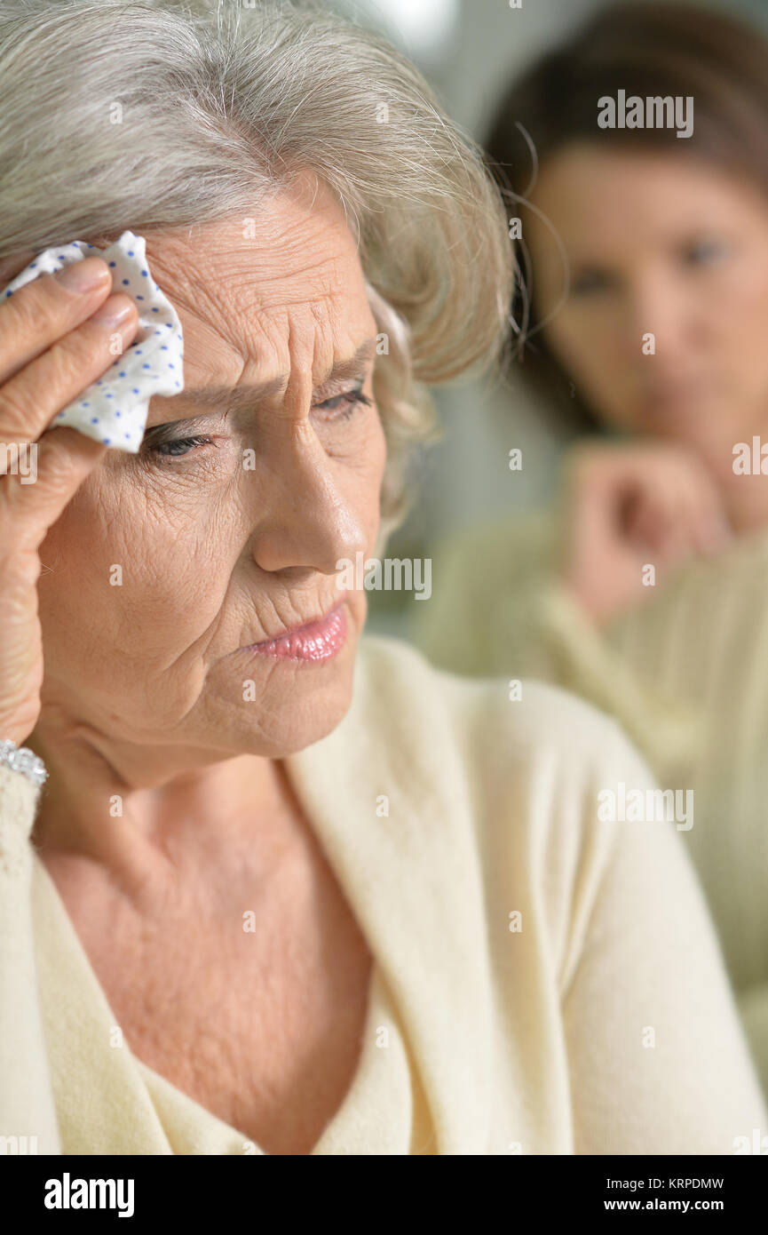Portrait of crying Senior woman Stock Photo - Alamy