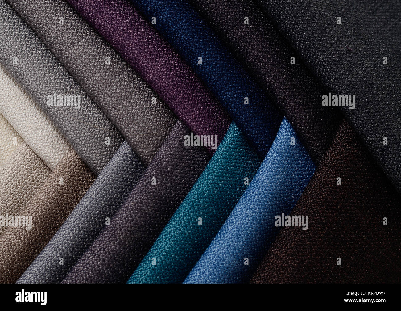 Bright collection of gunny textile samples. Fabric texture background ...