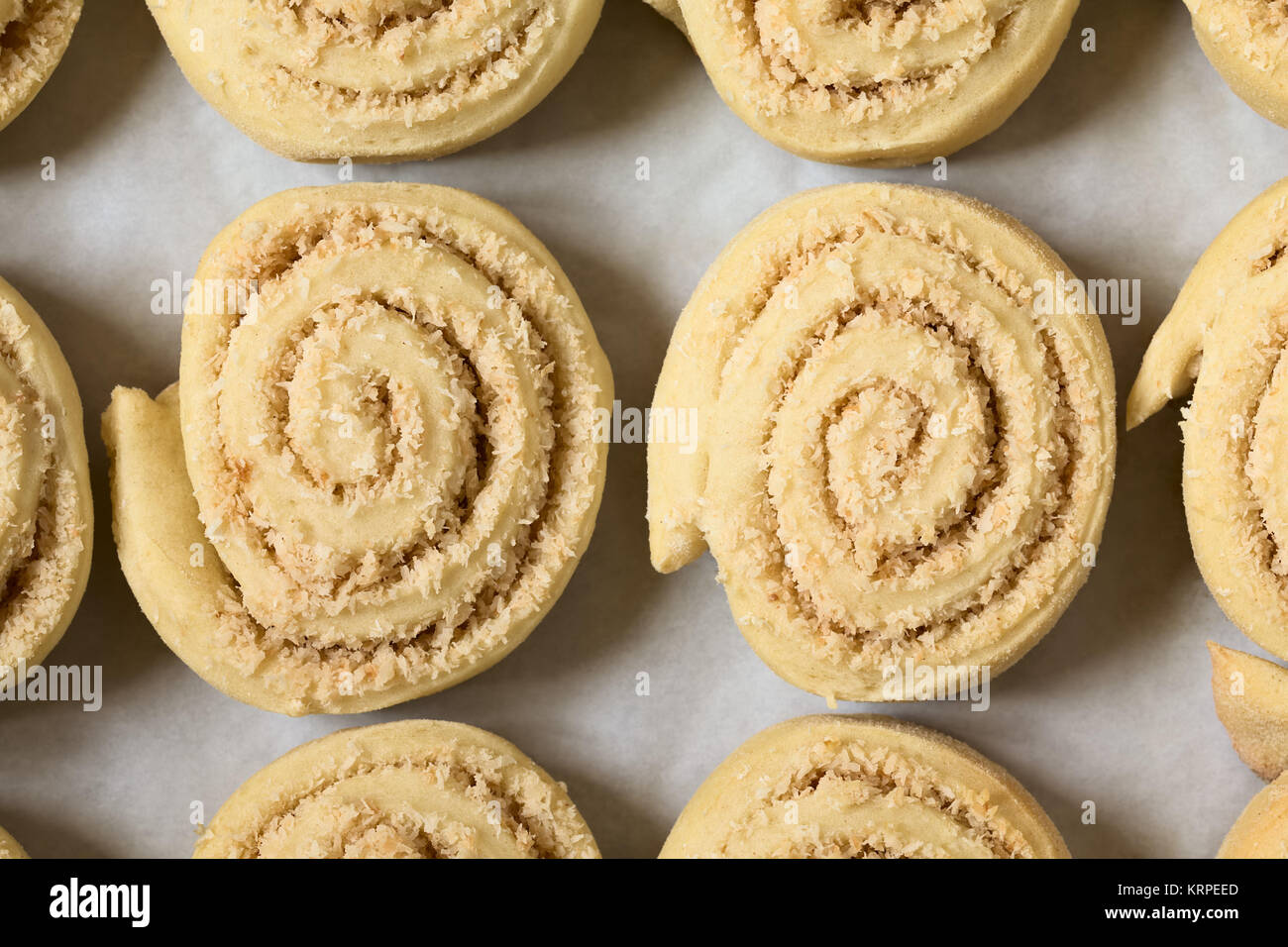 Sweet Coconut Rolls Stock Photo - Alamy