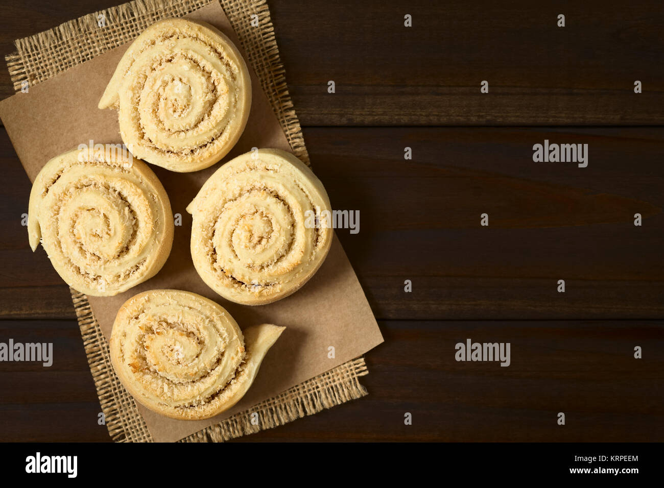 Sweet Coconut Rolls Stock Photo - Alamy