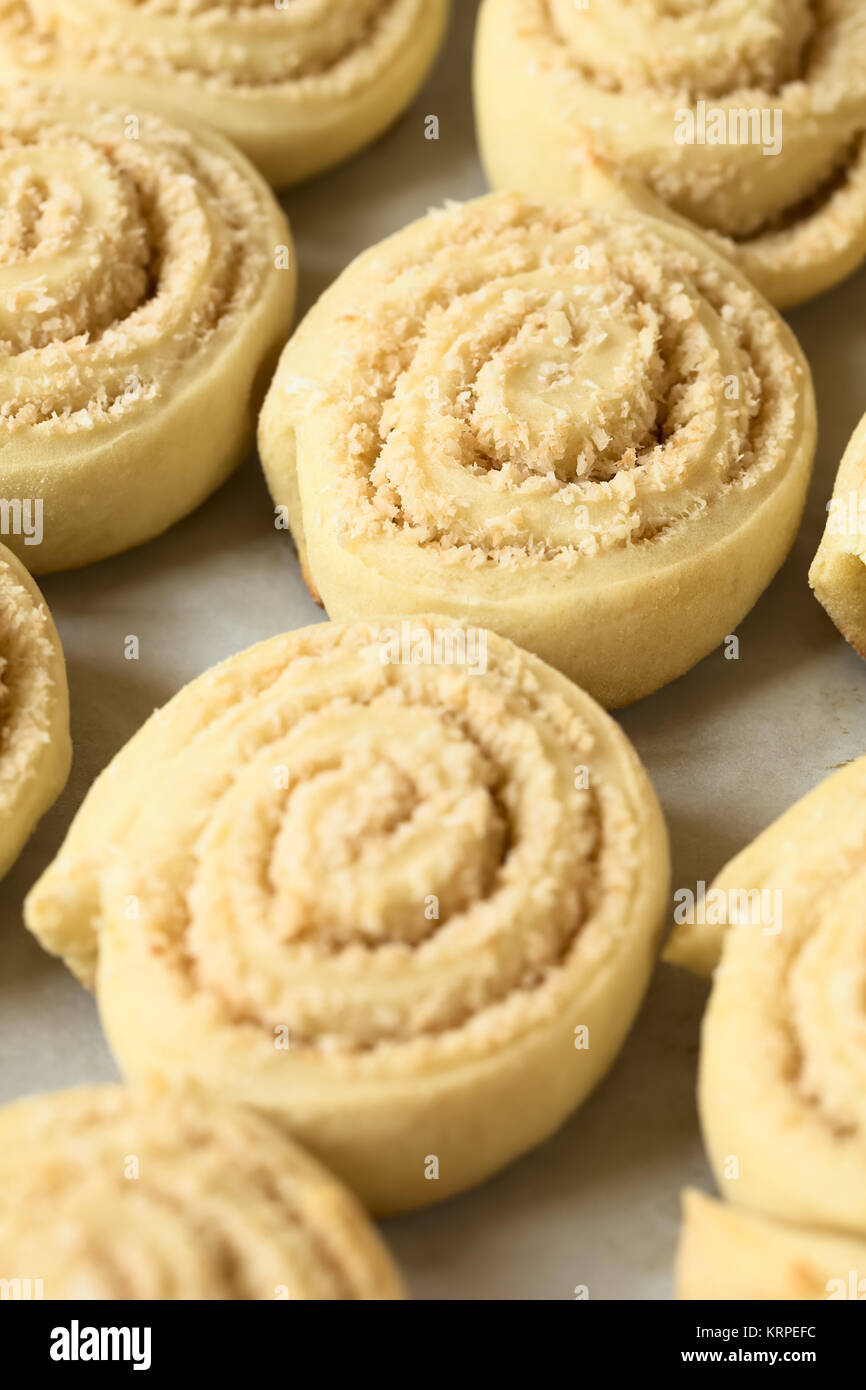 Sweet Coconut Rolls Stock Photo - Alamy