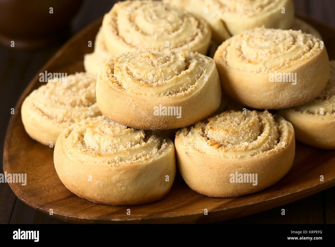Sweet Coconut Rolls Stock Photo - Alamy
