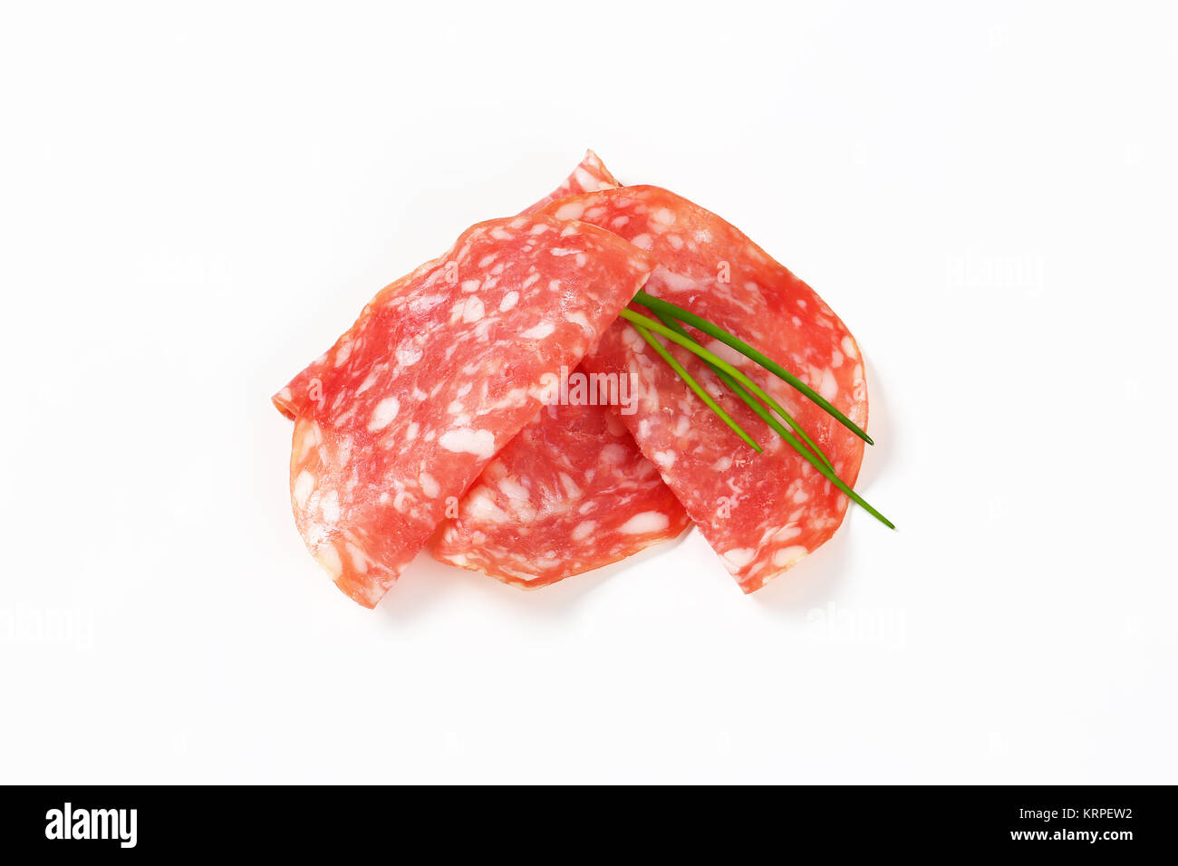 slices of dry salami Stock Photo - Alamy