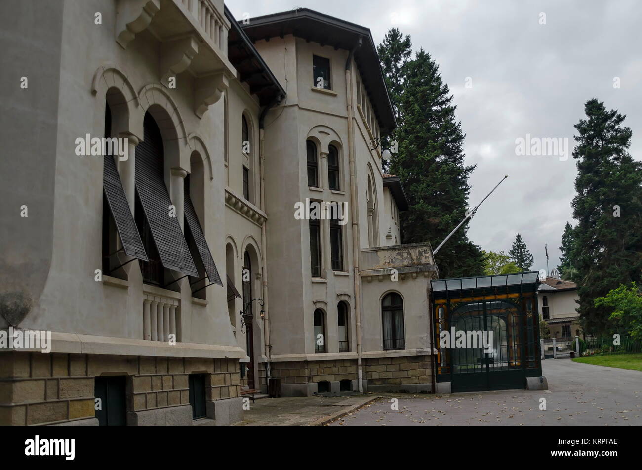 Fragment of restored Vrana Palace in National monument of old landscape ...
