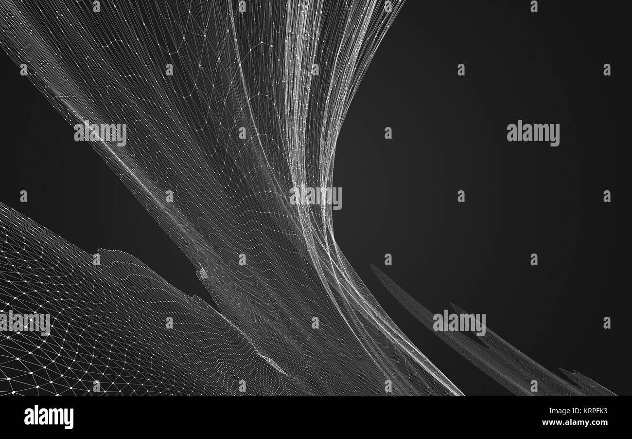 Abstract polygonal space low poly dark background, 3d rendering Stock ...