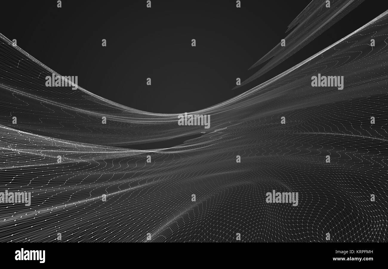 Abstract polygonal space low poly dark background, 3d rendering Stock ...