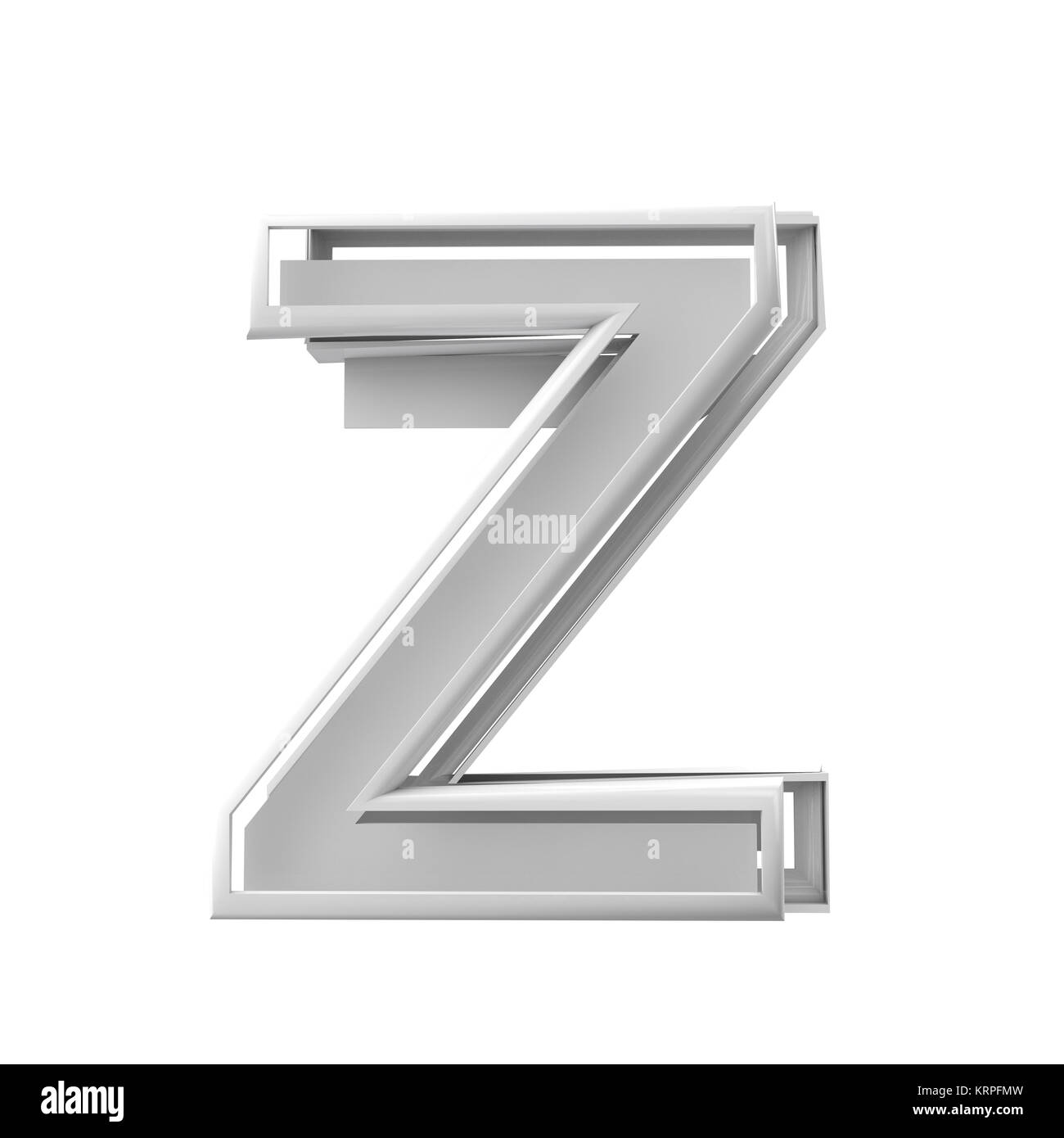 Letter Z, Abstract fragmented geometric font. 3D Rendering Stock Photo ...