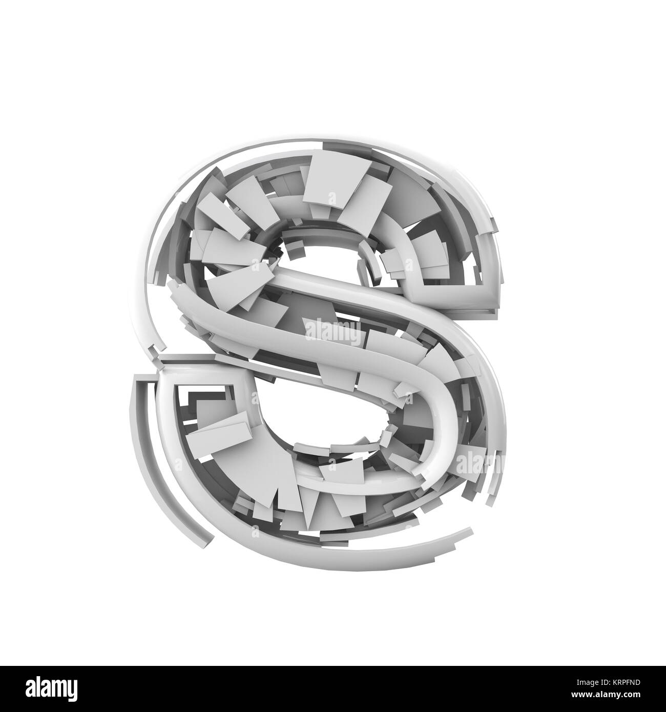 Letter S, Abstract fragmented geometric font. 3D Rendering Stock Photo ...