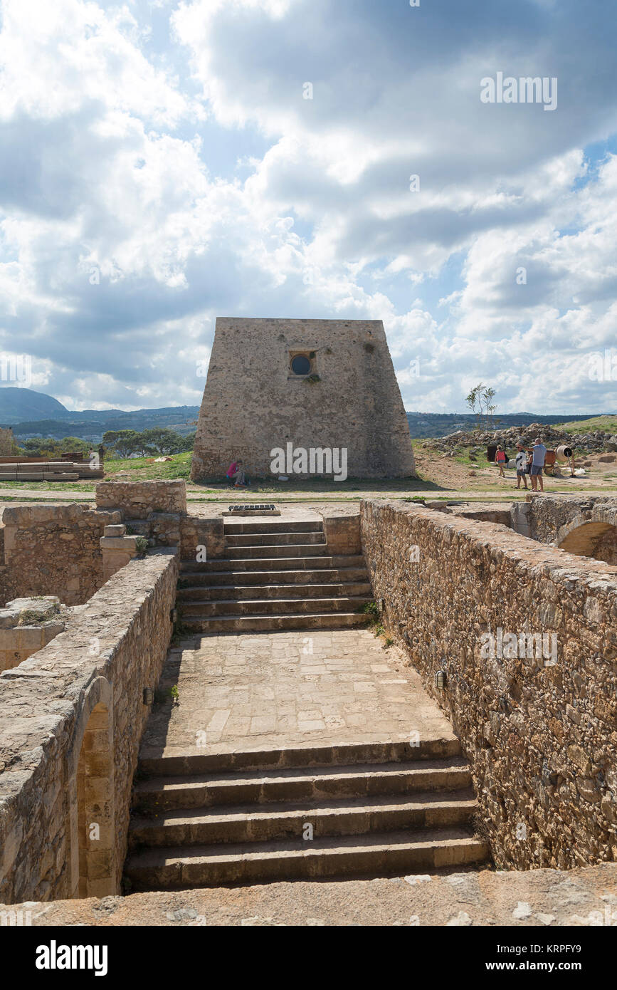Bastion the fortress of Fortezza in Rethymno, Crete, Greece, the Wall ...