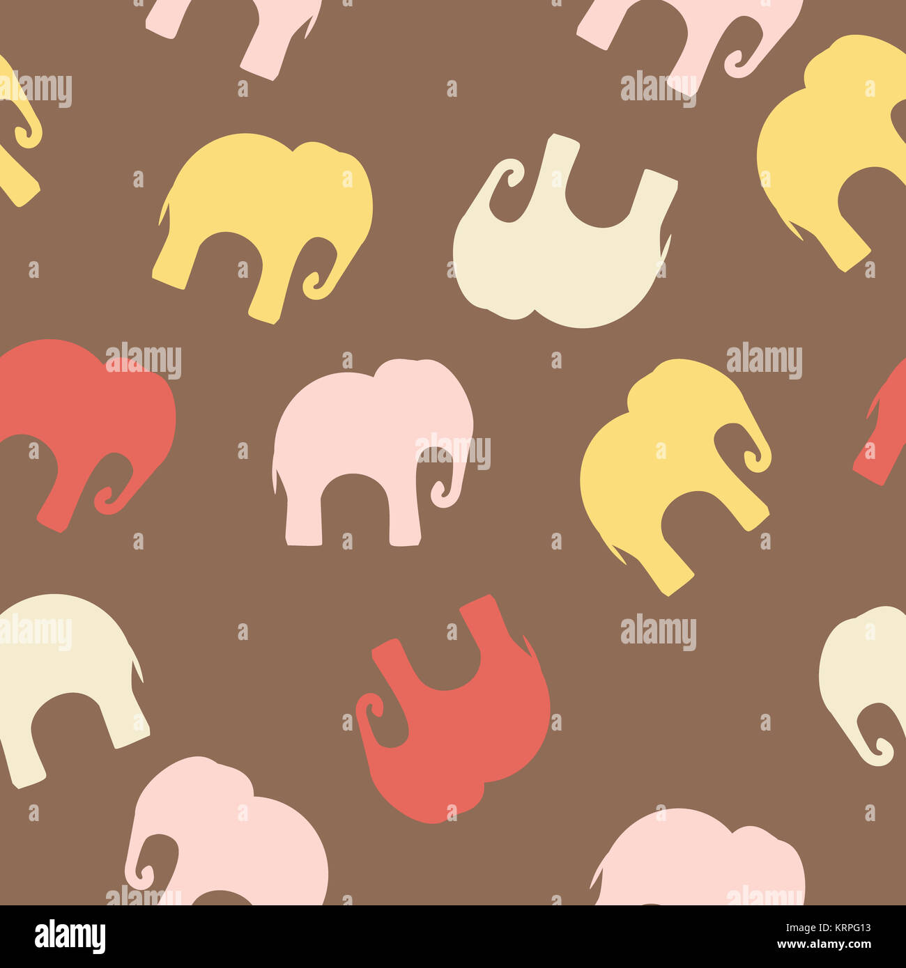 Seamless pattern with colorful elephants for textile, book cover ...