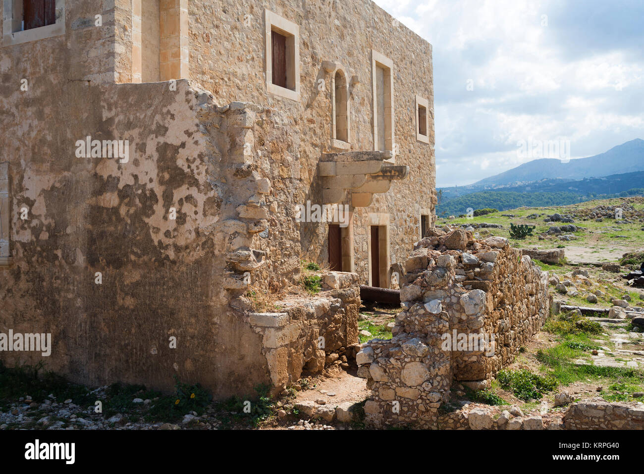 Bastion the fortress of Fortezza in Rethymno, Crete, Greece, the Wall ...