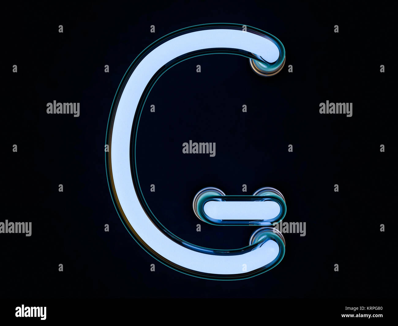 Neon tube letter on black background. 3D rendering Stock Photo - Alamy