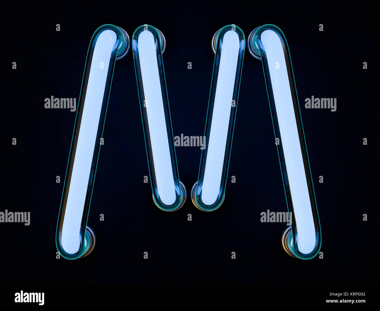 Neon tube letter on black background. 3D rendering Stock Photo - Alamy