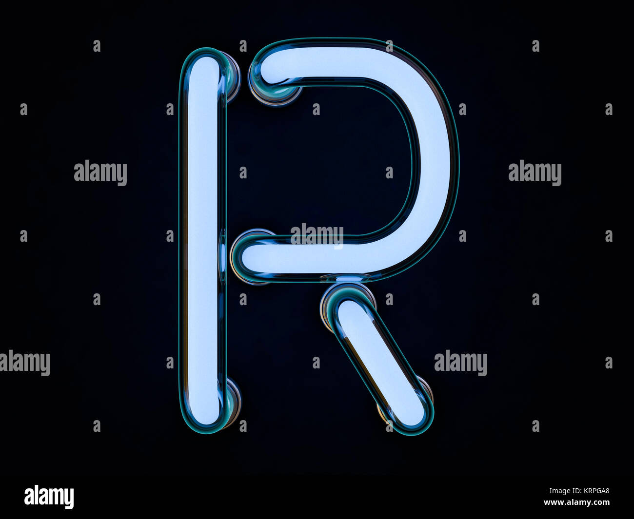 Neon tube letter on black background. 3D rendering Stock Photo - Alamy