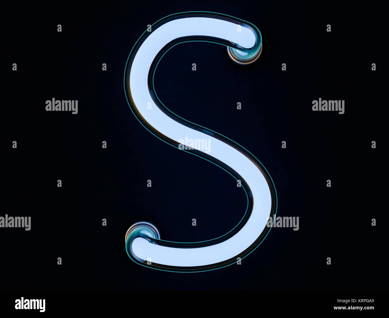 Neon tube letter on black background. 3D rendering Stock Photo - Alamy