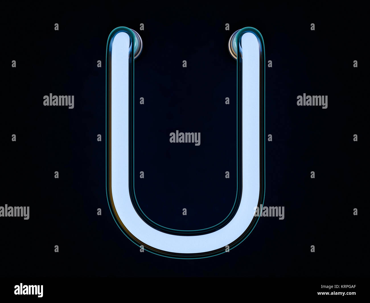 Neon tube letter on black background. 3D rendering Stock Photo - Alamy