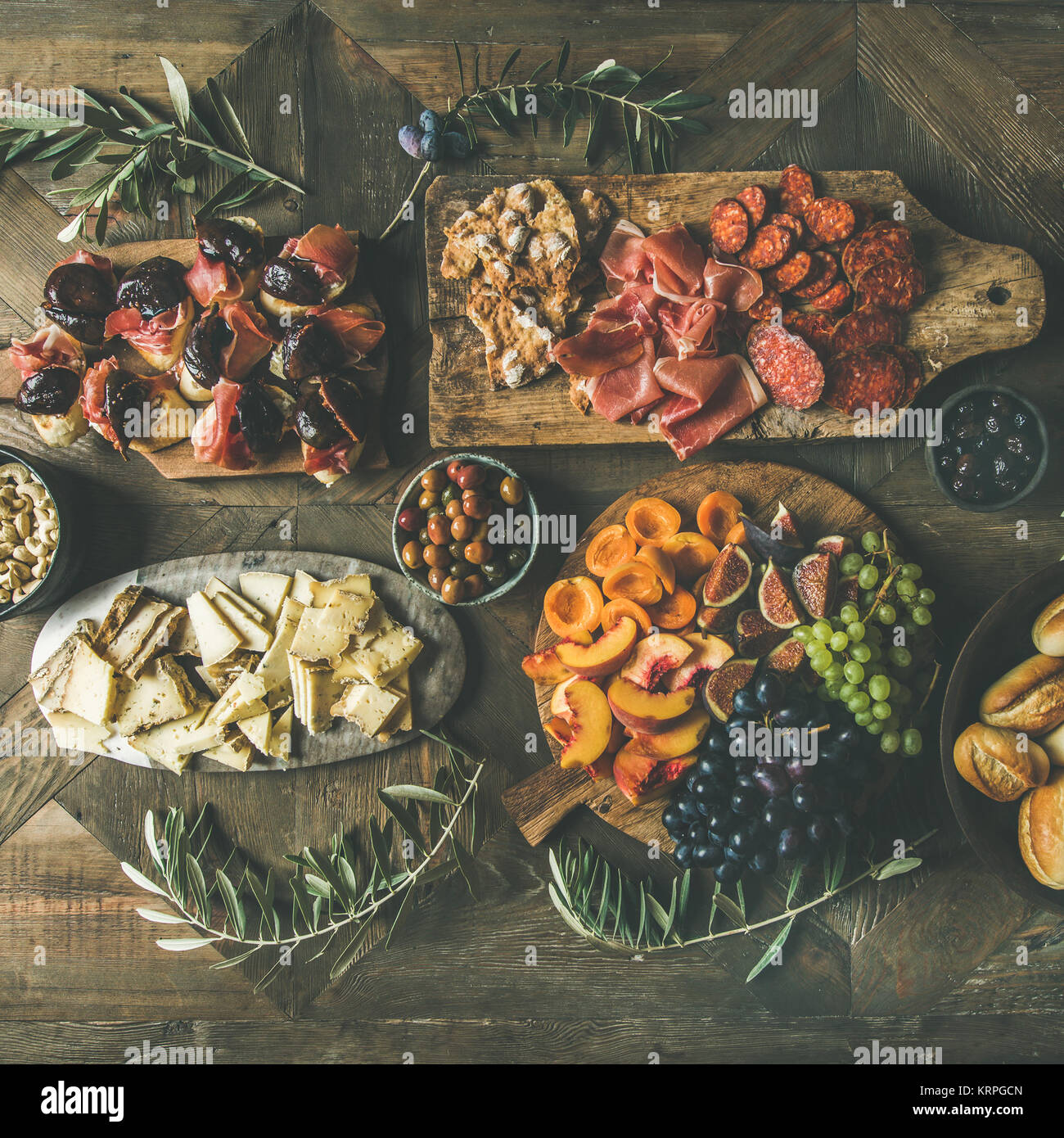 Flat-lay of holiday, party, family dinner table set, square crop Stock ...