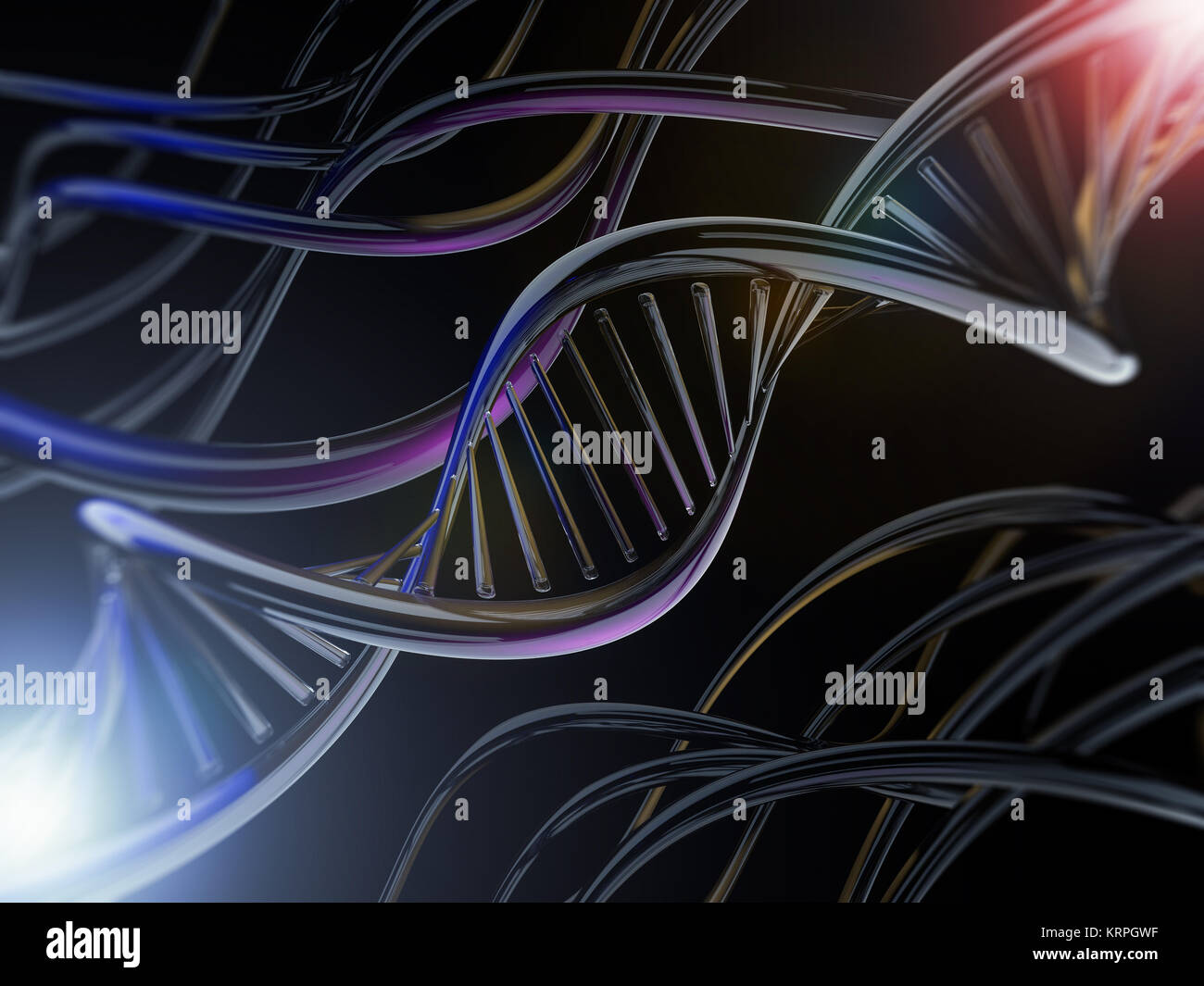Digital illustration of a DNA model. 3D rendering Stock Photo - Alamy