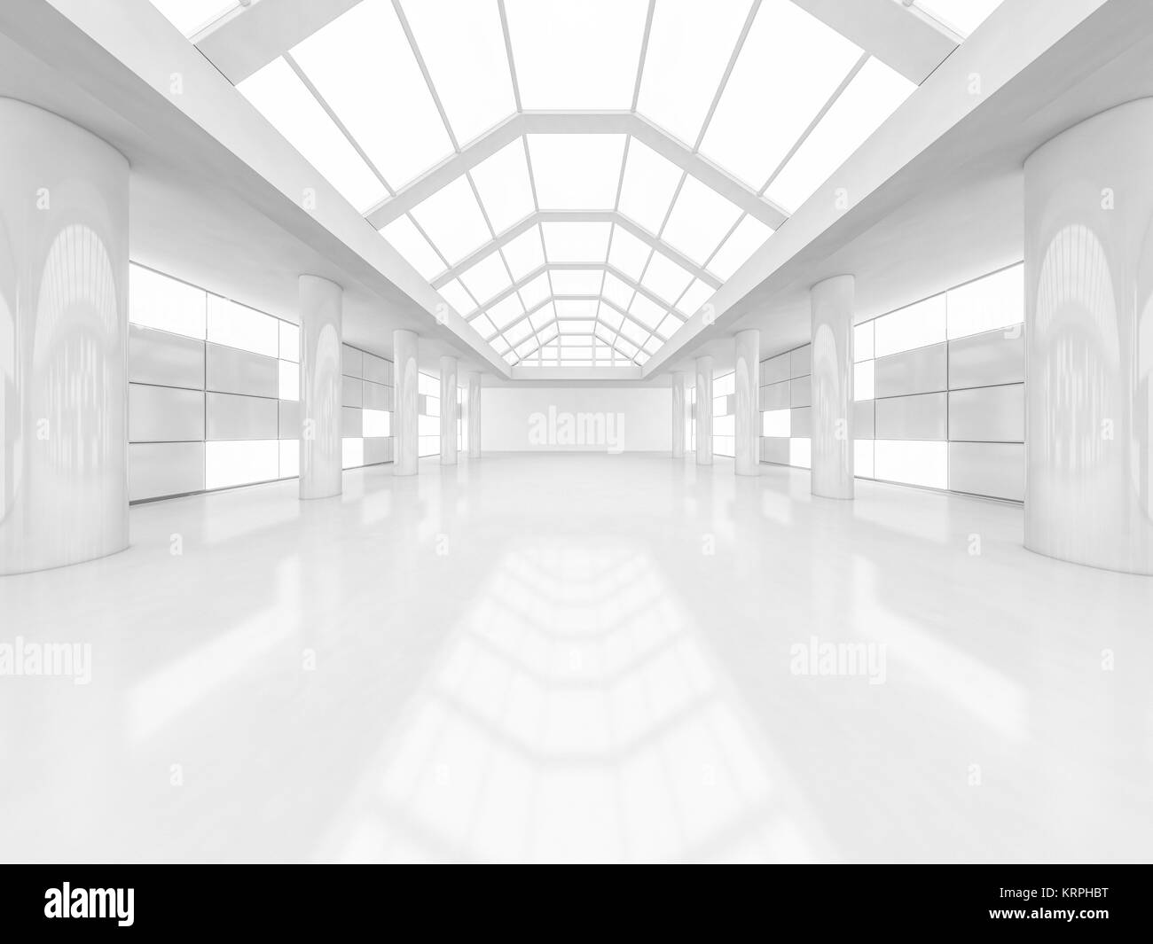 Abstract modern architecture background, empty white open space ...