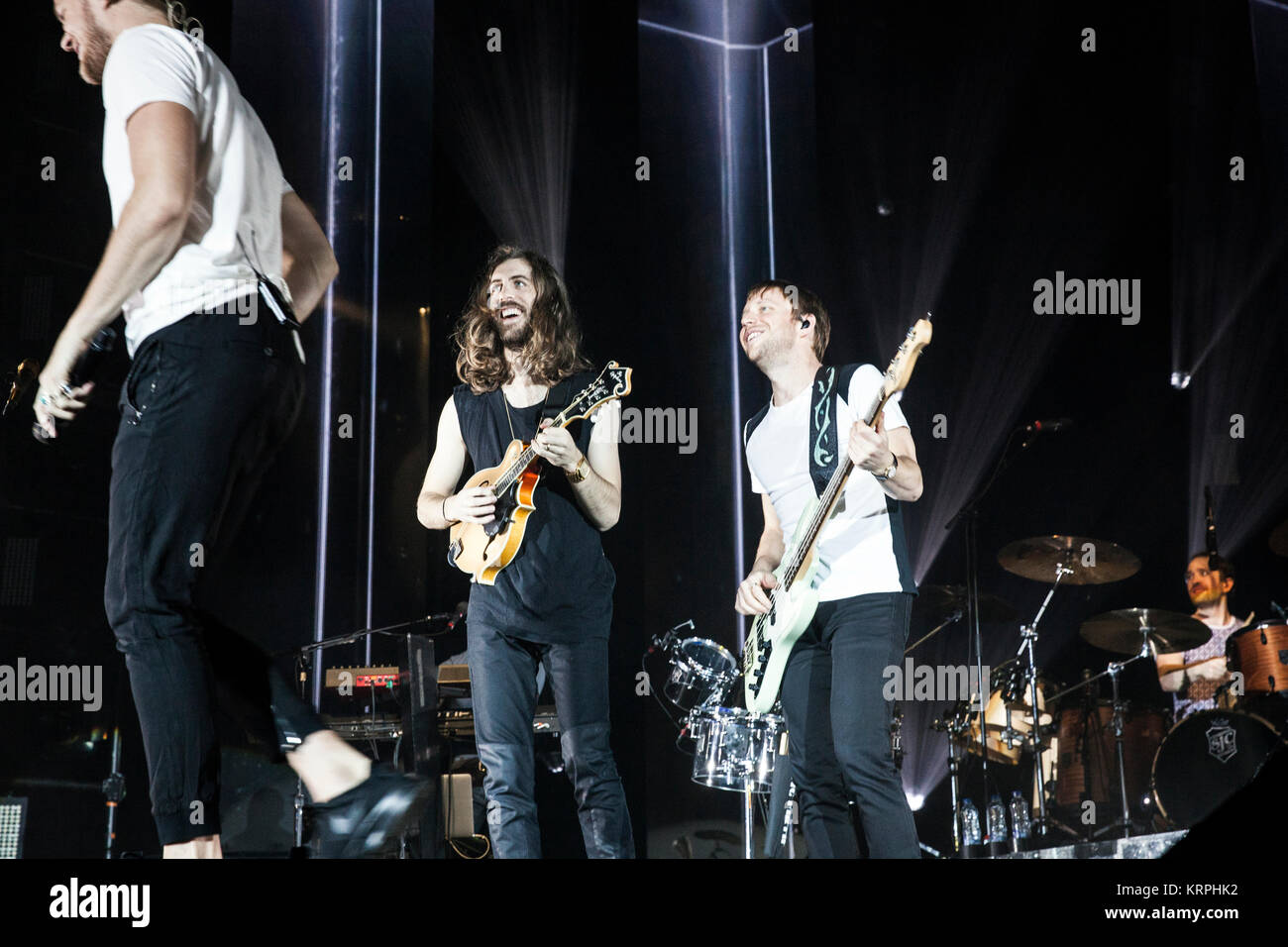 The American rock band Imagine Dragons performs a live concert at Forum ...