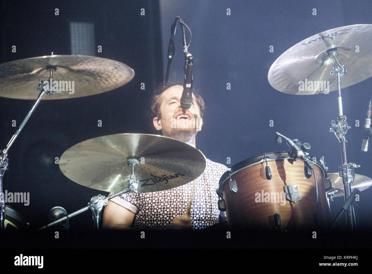The American rock band Imagine Dragons performs a live concert at Forum ...