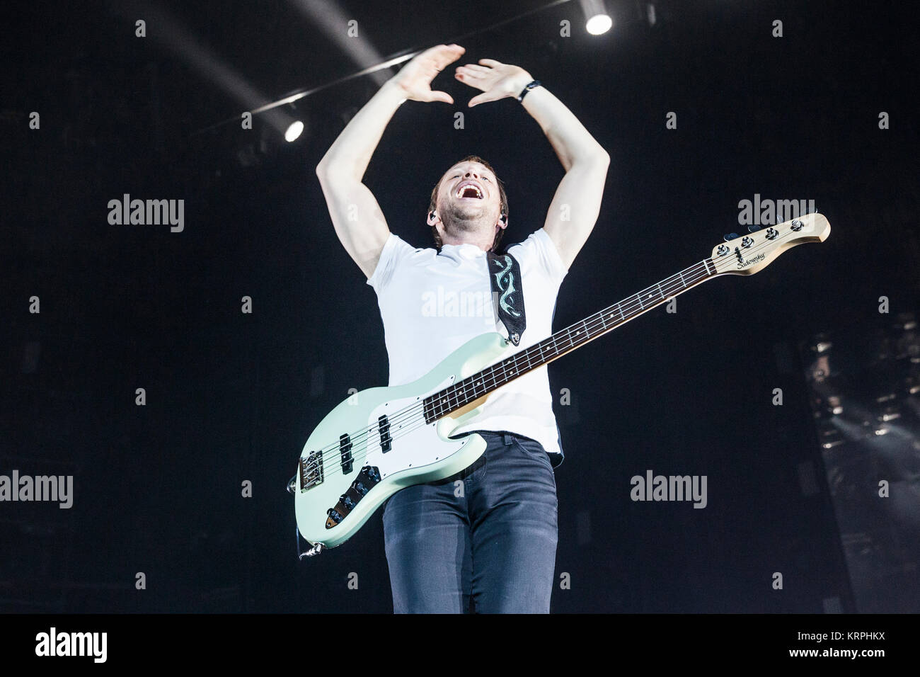 The American rock band Imagine Dragons performs a live concert at Forum ...