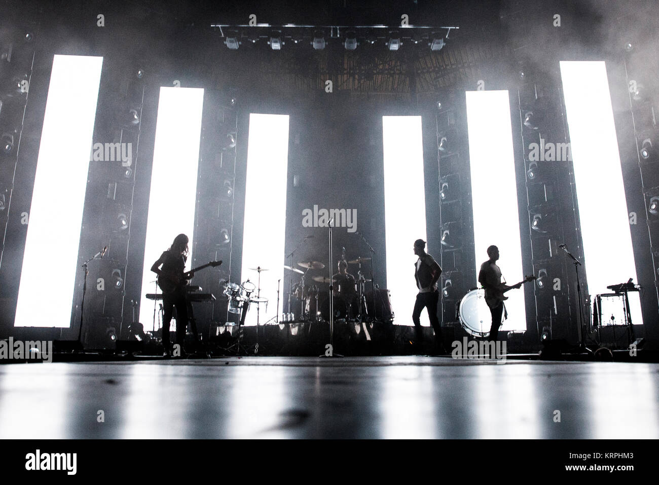 The American rock band Imagine Dragons performs a live concert at Forum ...
