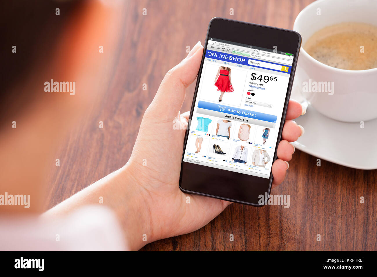 Woman Holding Mobile Phone Stock Photo - Alamy